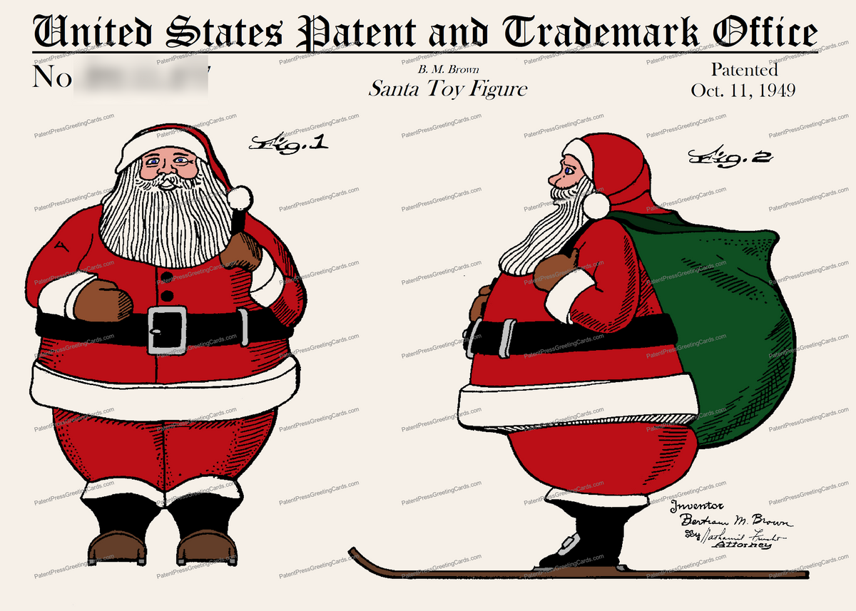 Santa Figure Patent Greeting Card – Patent Press™